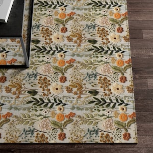 Cottagecore Flower Meadow Rug, Floral Area Rug, Cottagecore Floor Mat ...