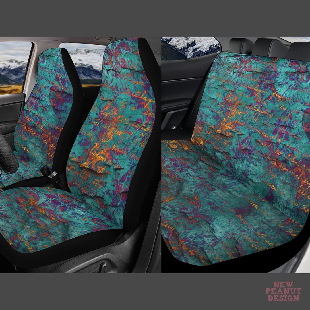 Turquoise Car Seat Cover Full Set Vintage Glam Seat Covers - Etsy