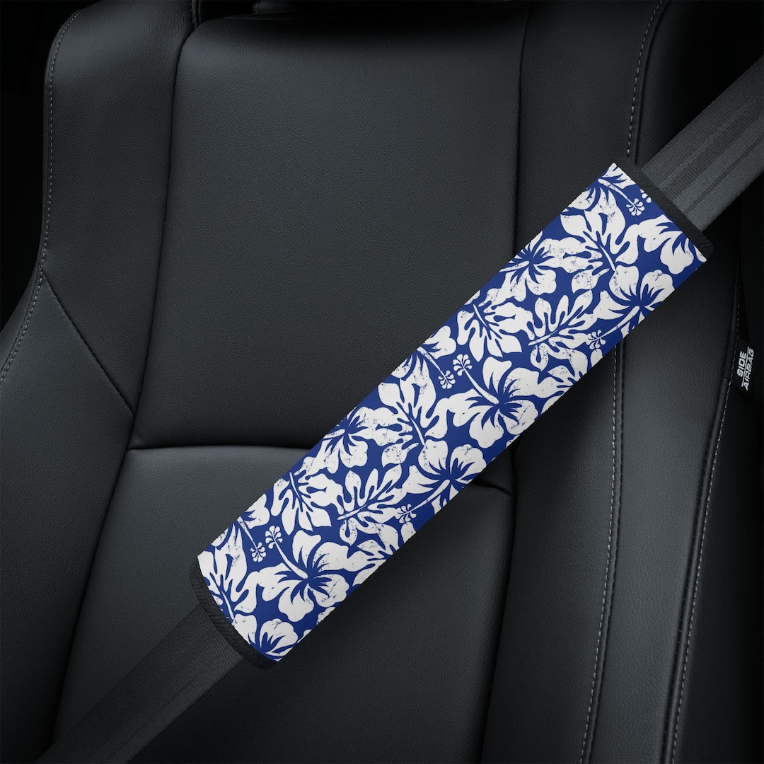 Hibiscus Flower Seat Belt Cover Cute, Hawaiian Floral Seat Belt Strap ...