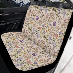 Lavender Spring Car Seat Cover for Vehicle Full Set Faux Embroidery ...