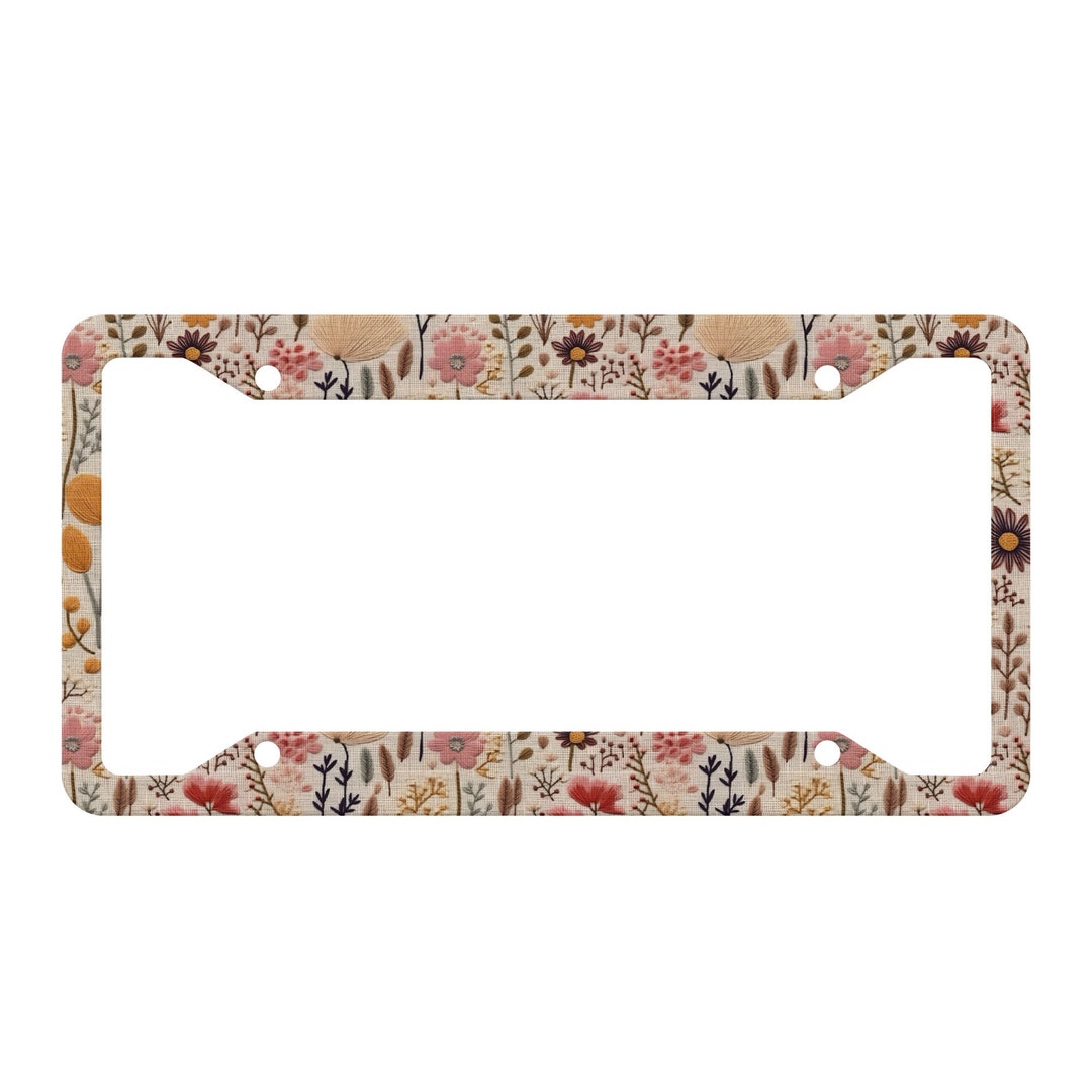 Woodland Wildflower License Plate Frame: Boho Floral Car Decor - Etsy