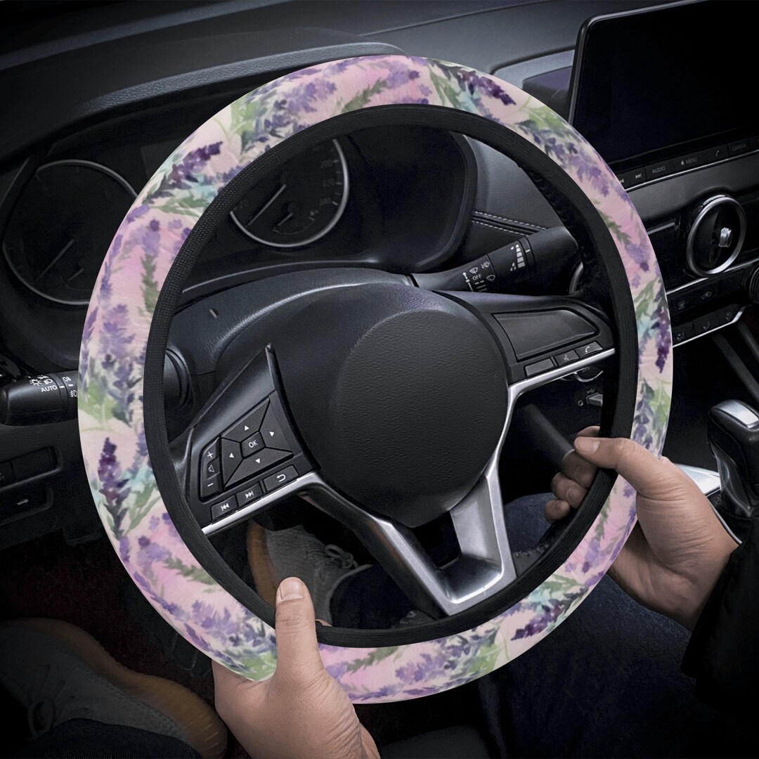Lavender Fields Steer Wheel Cover, Purplish Pink Car Wheel Cover for ...