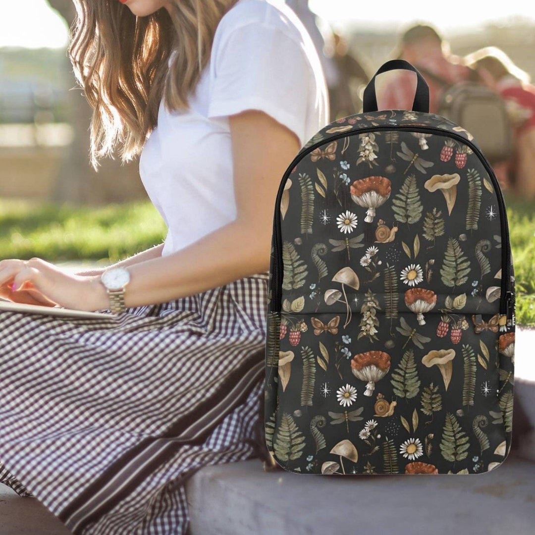Cottagecore Mushroom Backpack, Witchy Computer Backpack, Cute Backpack ...