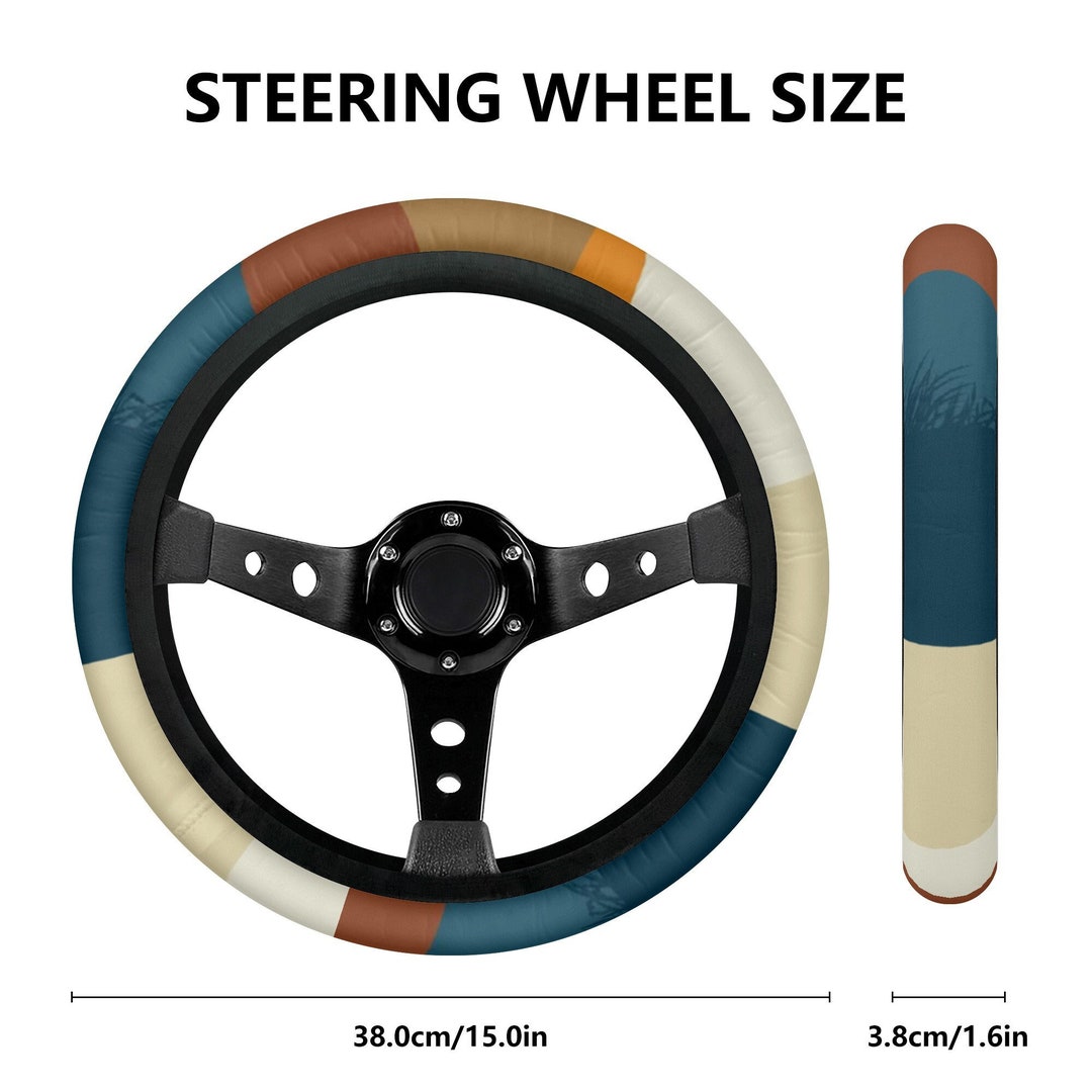 Boho Sun Steer Wheel Cover, Matching Desert Cactus Car Wheel Cover ...
