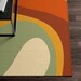 Retro Groovy Wave Rug, 70s Area Rug, Orange Floor Mat, Colorful Carpet ...