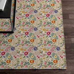 Summer Flower Bloom Rug, Floral Area Rug, Cottagecore Floor Mat for ...