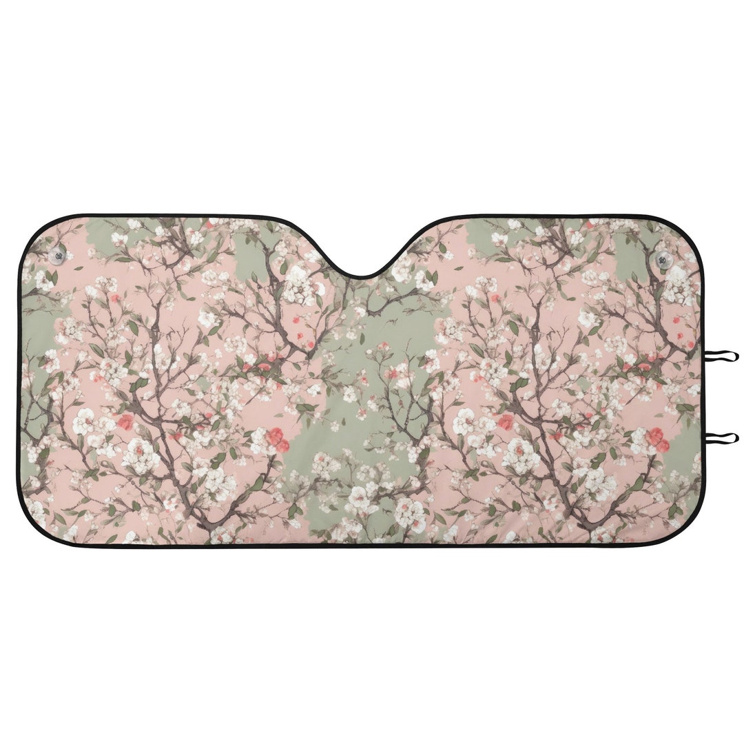 Sakura Sky Windshield Sunshade, Pink & Green Windshield Sun Shade for ...