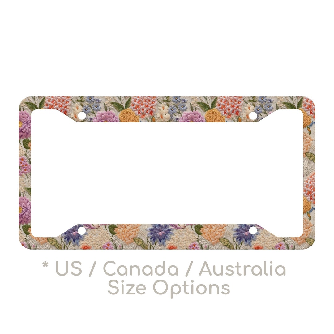 Hydrangea License Plate Frame Cute, Boho Floral License Plate Frames ...