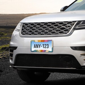 Retro Sun Rays License Plate Frame Cute, 70s License Plate Frames for ...