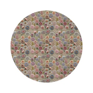 Pastel Blossom Round Rug, Floral Round Area Rug, Cottagecore Round ...