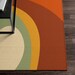 Retro Groovy Wave Rug, 70s Area Rug, Orange Floor Mat, Colorful Carpet ...