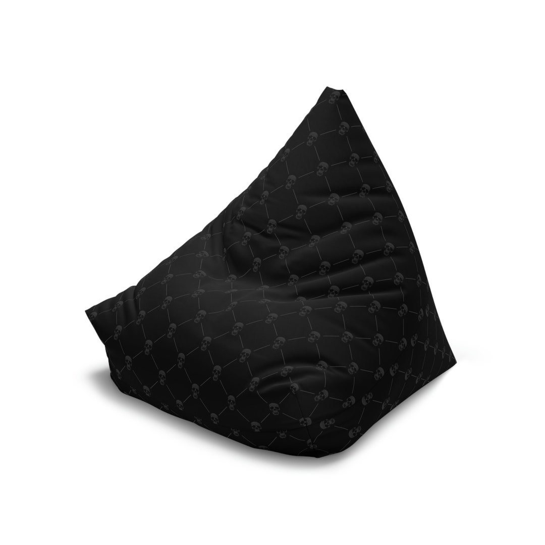 Skull Pattern Bean Bag Cover Black, Gothic Bean Bag Chair Cover, Gothic ...