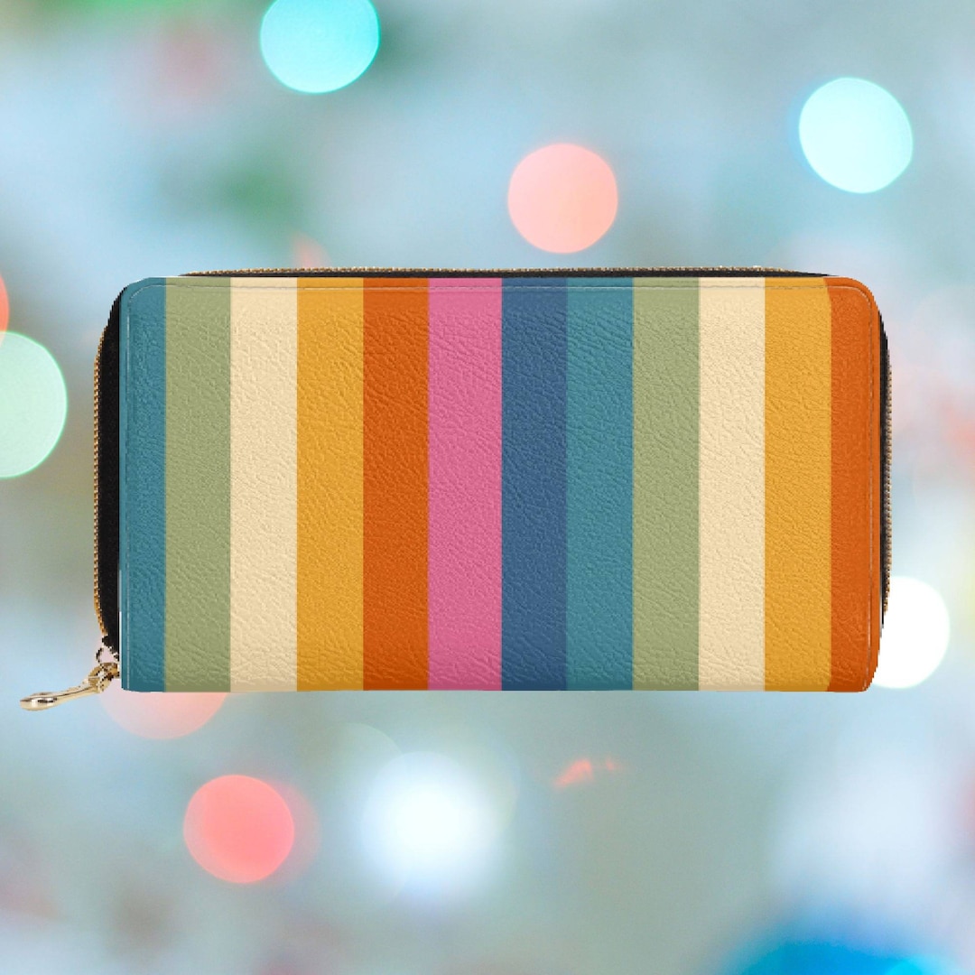 Rainbow Zipper Wallet, Women's Wallet Colorful, Cute Vegan Leather ...