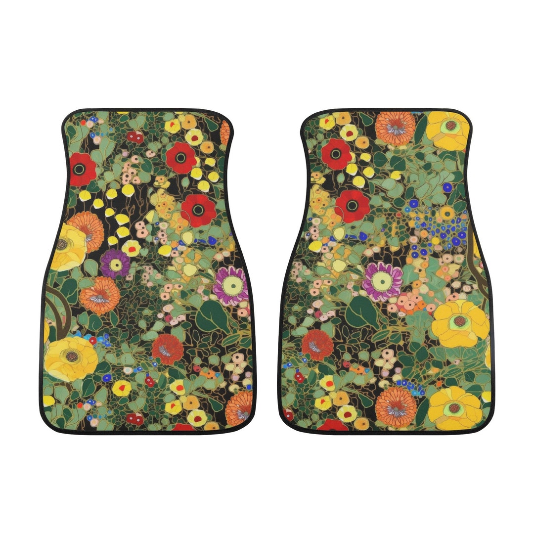 Klimt Garden Car Mat, Abstract Floral Car Floor Mat, Boho Car Mats for ...