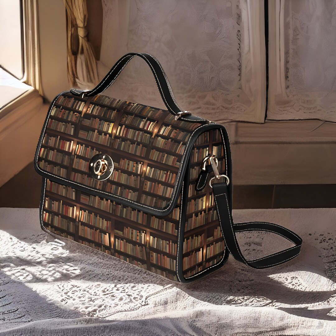 Bookcore Satchel Bag, Book Bag, Bookish Vegan Leather Handbag, Library ...