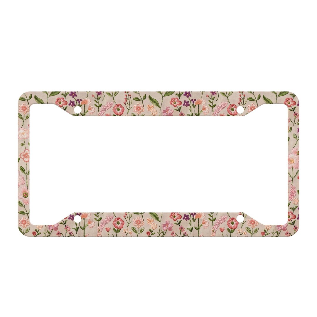 Blush Spring License Plate Frame Cute Number Plate Frames Pink Floral ...