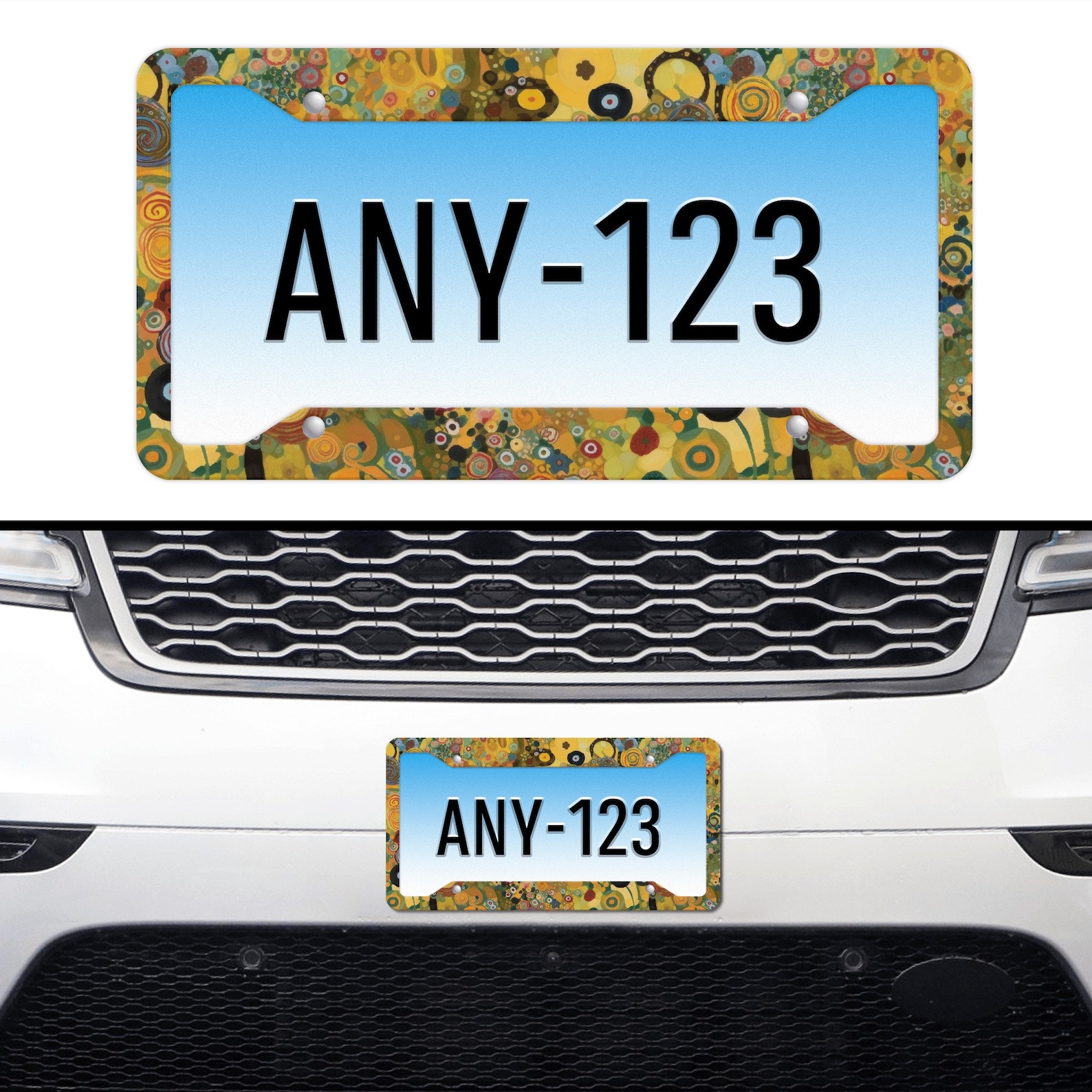 Klimt Floral License Plate Frame Cute, Klimt Inspired License Plate ...