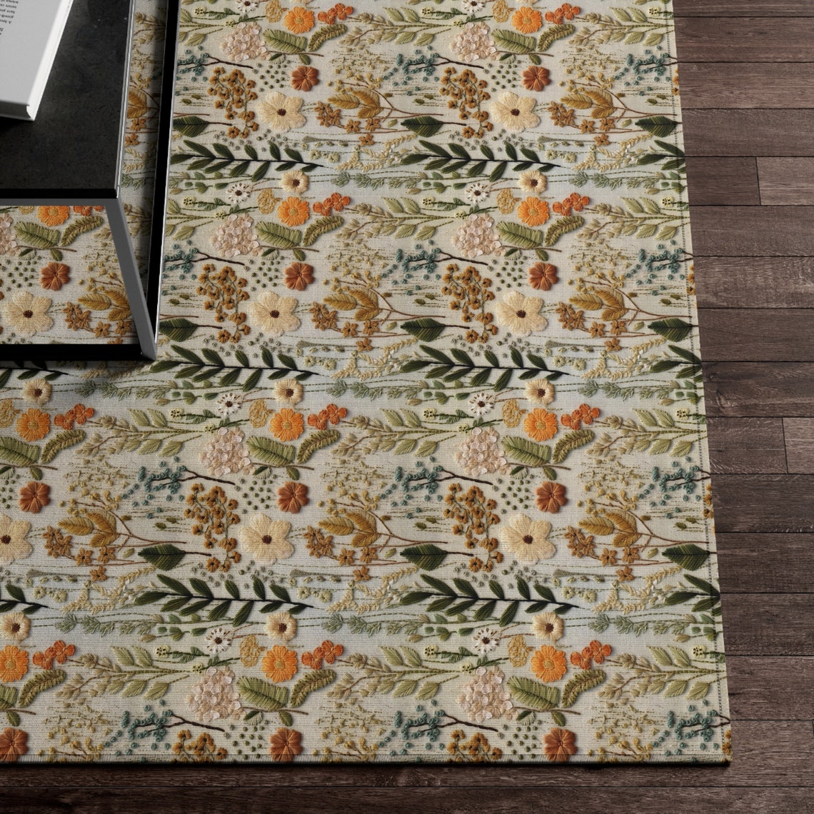 Cottagecore Flower Meadow Rug, Floral Area Rug, Cottagecore Floor Mat ...