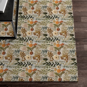 Cottagecore Flower Meadow Rug, Floral Area Rug, Cottagecore Floor Mat ...