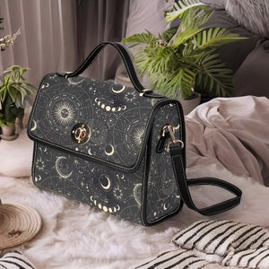 Astrology Handbag Witchy, Celestial Satchel Bag Esoteric, Vegan Leather ...
