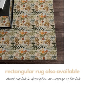 Cottagecore Flower Meadow Round Rug, Floral Round Area Rug Wildflowers ...