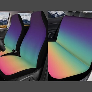Rainbow Ombre Car Seat Cover for Vehicle for Women, Full Set Seat ...