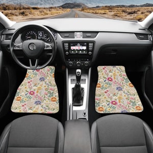 Summer Flower Bloom Car Mats, Floral Car Floor Mats, Cottagecore Car ...