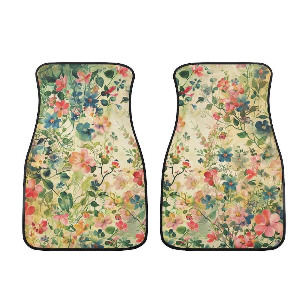 Midsummer Wildflowers Car Floor Mats, Floral Car Mats Boho, Cottagecore ...