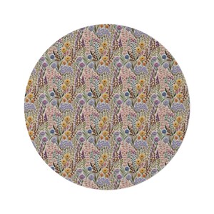 Lavender Cottagecore Round Rug Pastel, Colorful Wildflower Area Rug ...