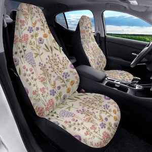 Lavender Spring Car Seat Cover for Vehicle Full Set Faux Embroidery ...