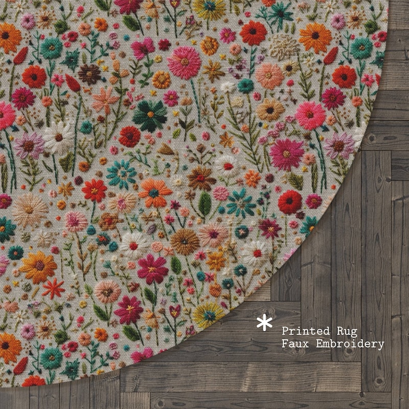 Jute Floral Rug - Etsy