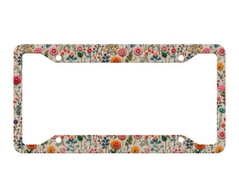 Floral License Plate - Etsy