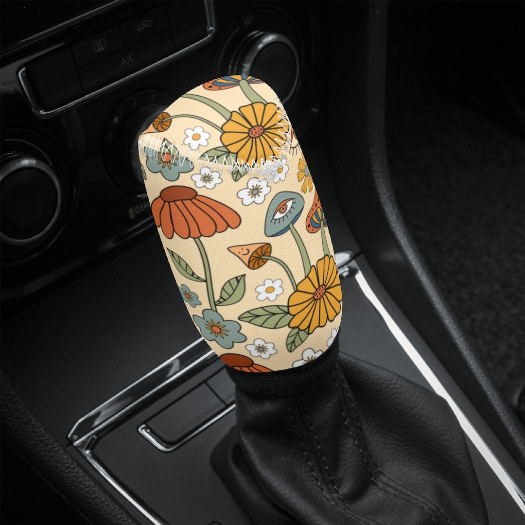 Retro Mushroom Shift Knob Cover, Cottagore Car Shifter Gear Cover Cute ...
