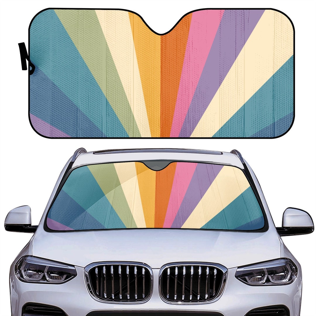 Retro Sun Ray Windshield Sun Shade Rainbow Windshield - Etsy