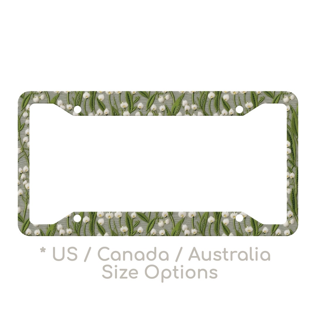 Lily of the Valley License Plate Frame Cute, Cottagecore Sage License ...
