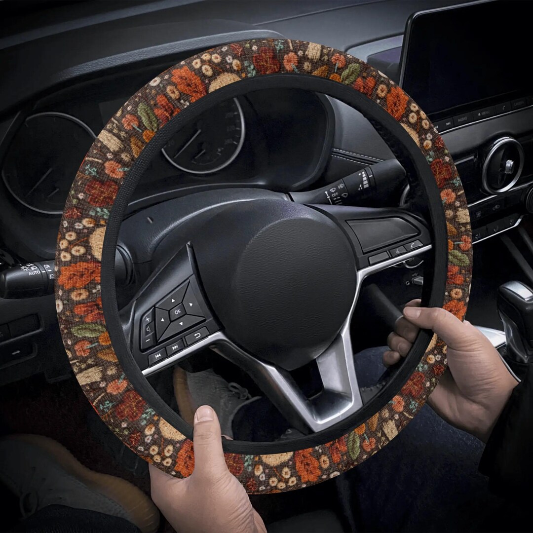 Mushroom Wildflower Steer Wheel Cover Cute Car Wheel Cover Boho Floral ...