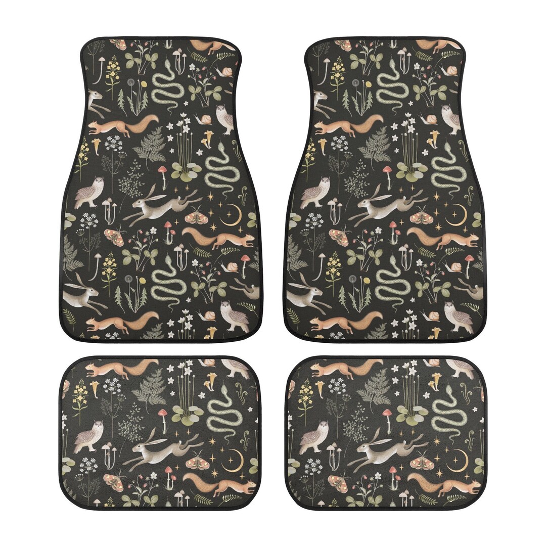 Enchanted Forest Car Mats, Cottagecore Car Floor Mats for Women, Black ...