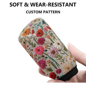 Summer Flowers Shift Knob Cover Faux Embroidery, Boho Floral Car ...
