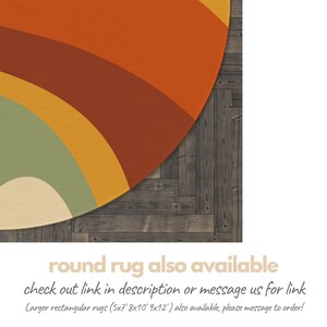 Retro Groovy Wave Rug, 70s Area Rug, Orange Floor Mat, Colorful Carpet ...