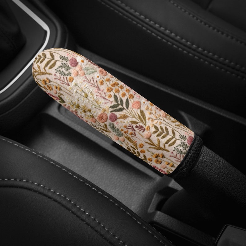Wildflower Meadow Handbrake Cover for Car Pink, Boho Floral Car ...