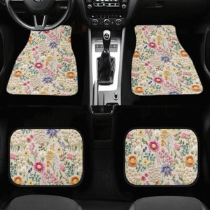 Summer Flower Bloom Car Mats, Floral Car Floor Mats, Cottagecore Car ...