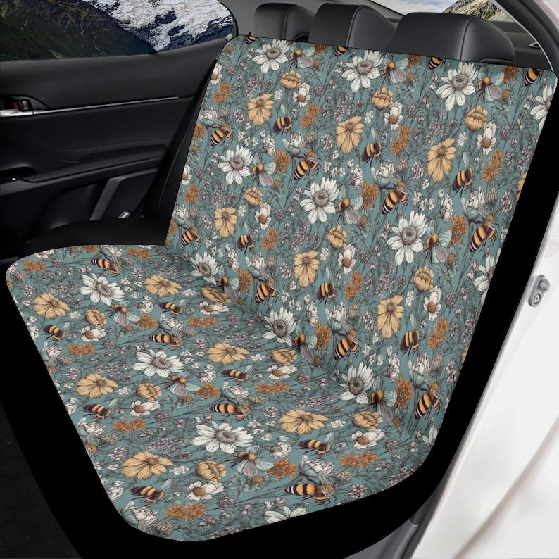 Honey Bee Seat Cover for Car, Blue Car Seat Covers for Vehicle Full Set ...