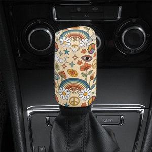 Rainbow Peace and Love Shift Knob Cover, Car Shifter Gear Cover Cute ...
