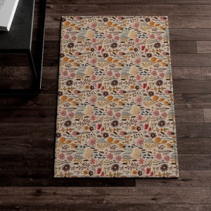 Woodland Wildflowers Rug, Colorful Floral Area Rug, Cottagecore Floor ...