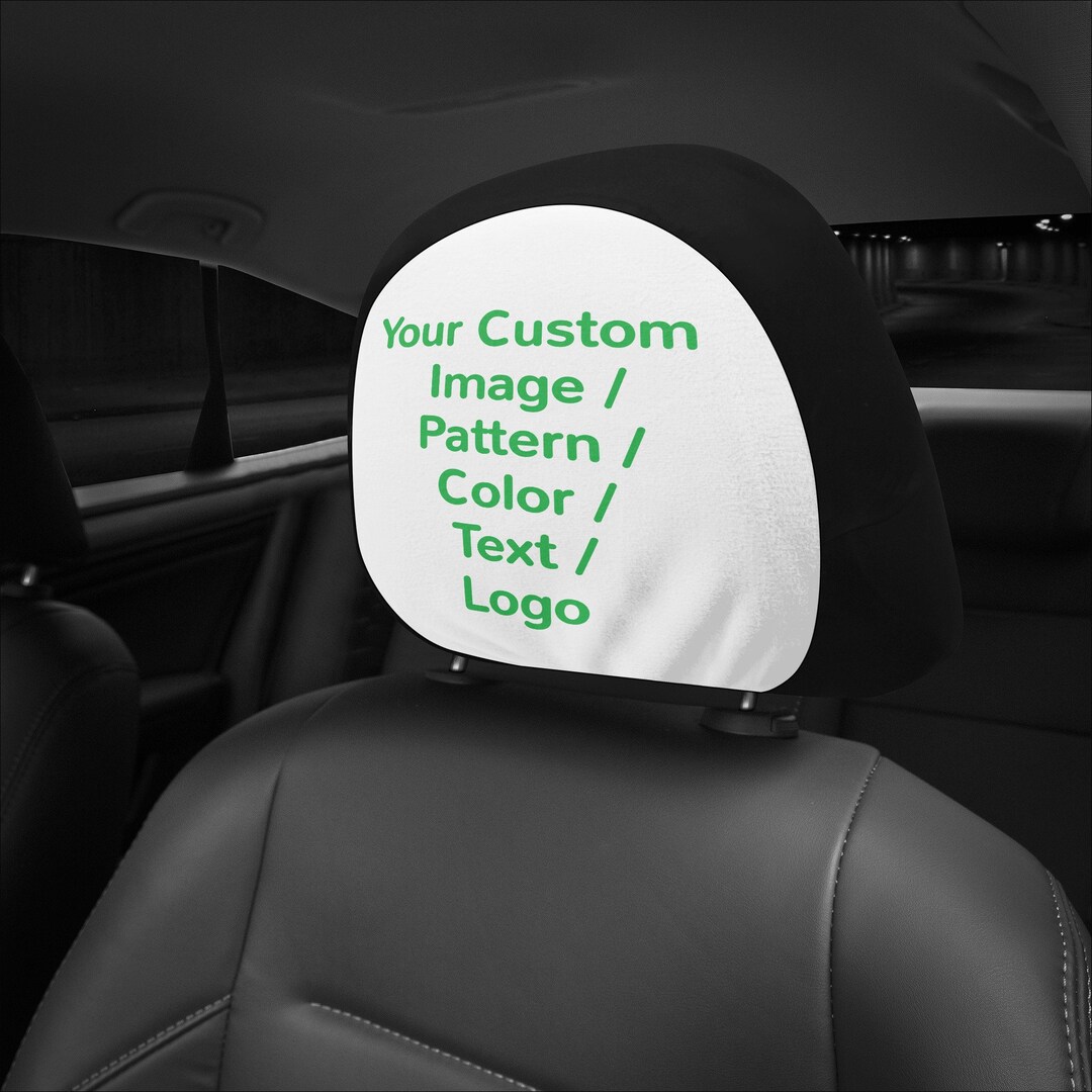 Car Headrest Covers Personalizable, Customized Headrest Cover ...