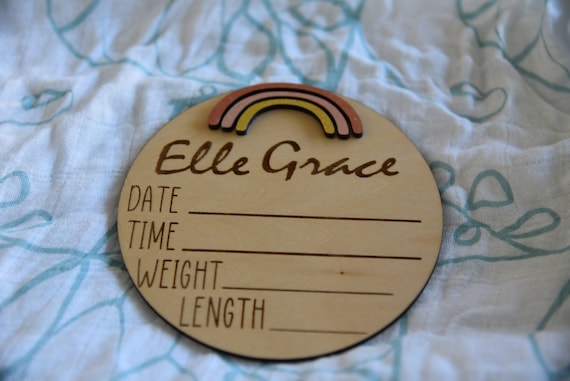 Newborn Baby Sign Rainbow Baby Sign Newborn Stat Sign | Etsy