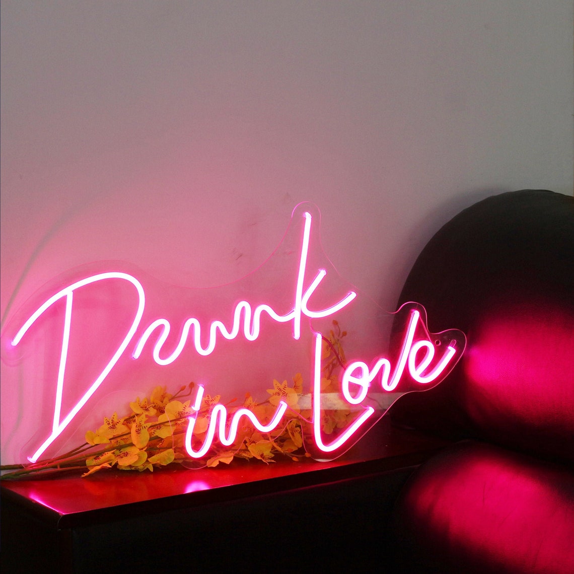 Custom Neon Sign Drunk In Love Led Light For Bedroom Wall Etsy
