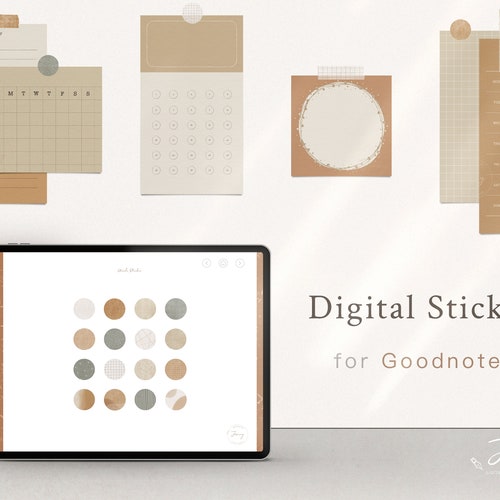 Digital Planner Stickers Set Minimal Neutral Color Sticky - Etsy