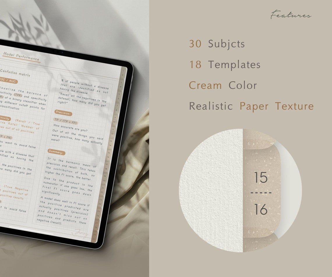 Digital Notebook Cream Beige Color Goodnotes Notability - Etsy