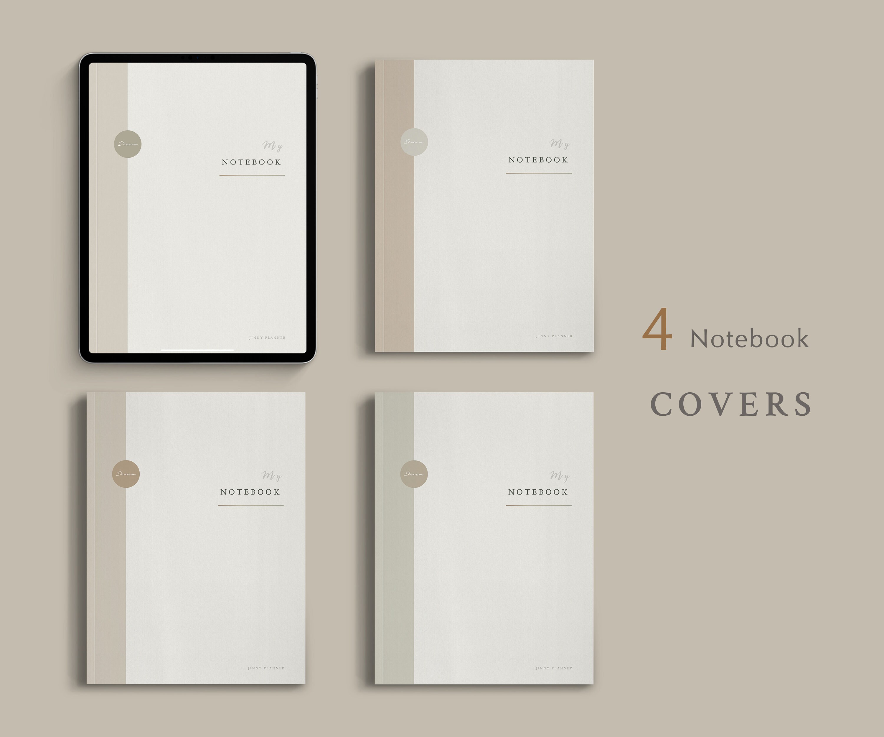 Digital Notebook - Cream Beige Color, Goodnotes Notability, Cornell Dot ...